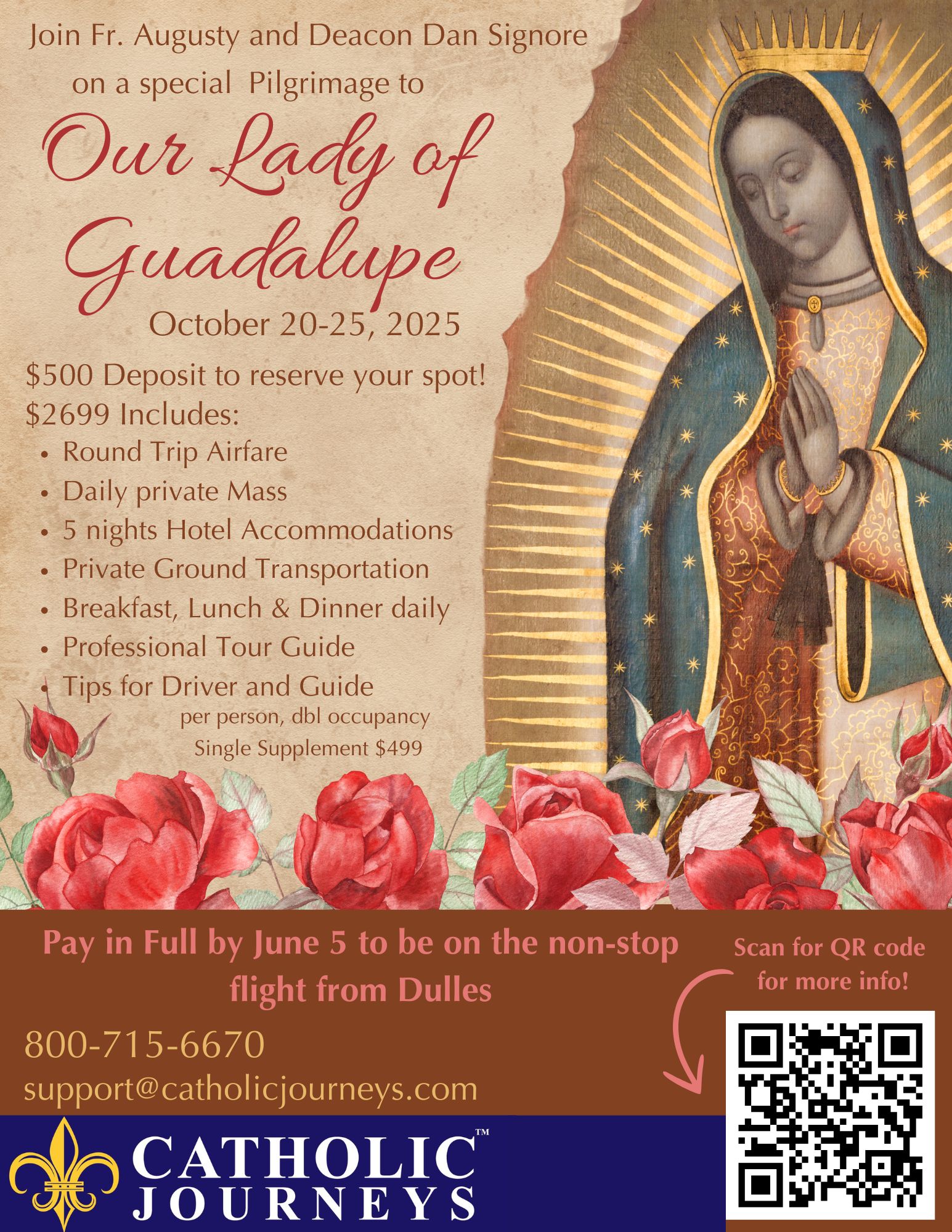 Join Father Augusty and Deacon Dan on a special Pilgrimage to visit Our ...